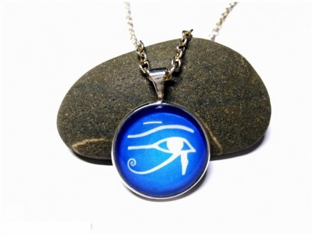 Œil d'Horus / Oudjat - Collier + pendentif argent